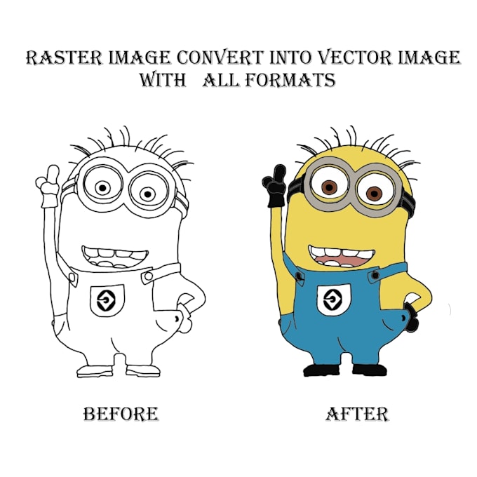 Convert raster image into vector with all formats by Joncot | Fiverr