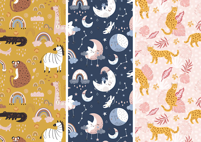 Design seamless pattern for kids prints or fabric by Fernandarpw | Fiverr