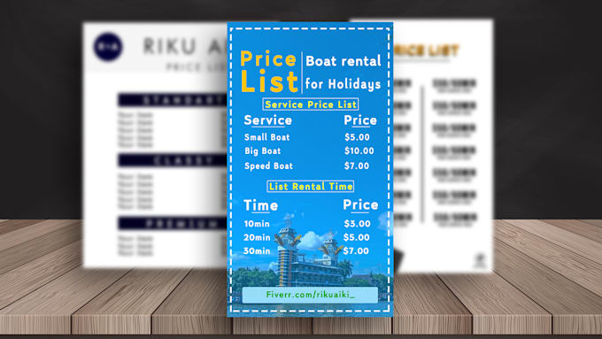 Design a unique price list and checklist by Rikuaiki_ | Fiverr