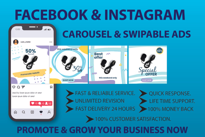 Design attractive carousel ads for facebook and instagram by Abid ...