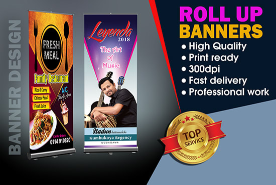 Design creative roll up banner and event backdrops by Jeewaart | Fiverr