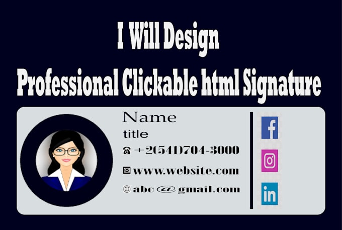 Design professional clickable html email signature by Tondra018 | Fiverr