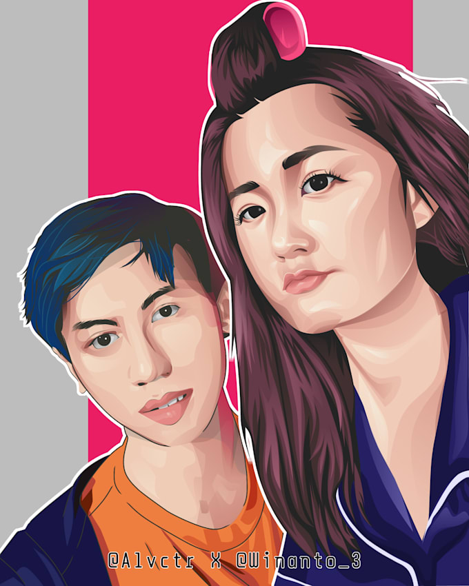 Draw your face into vector cartoon by Adhiesarief | Fiverr