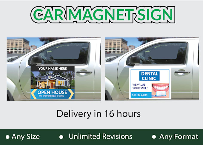 Design a eye catching car magnet sign in 16 hrs by Anamika_bonik | Fiverr