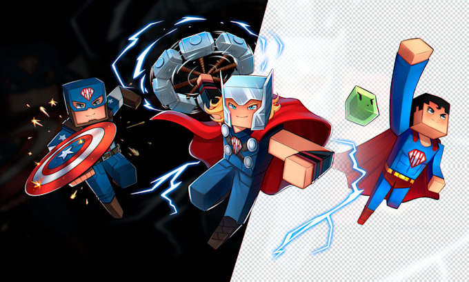 Create minecraft render cartoon by Connartsz | Fiverr