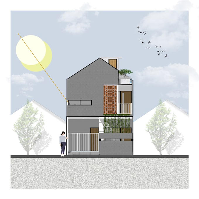 Create visual presentation graphics for exterior architecture by ...