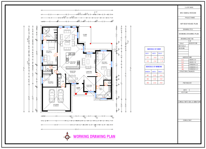 Draw your architectural 2d floor plan in autocad by Arc_drawing | Fiverr