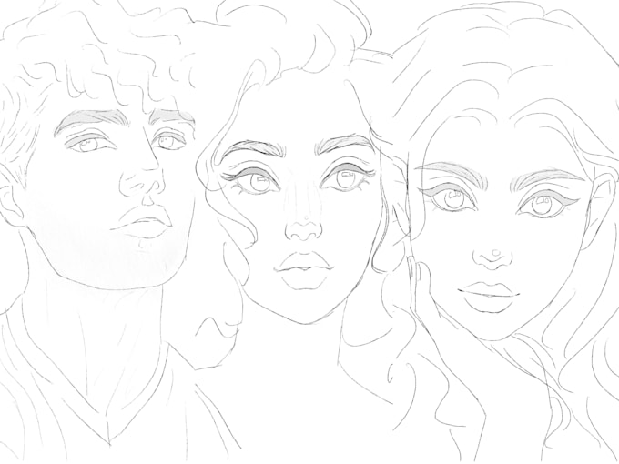 Draw a stylized sketch from a reference photo, shoulders up by Kis_aw ...