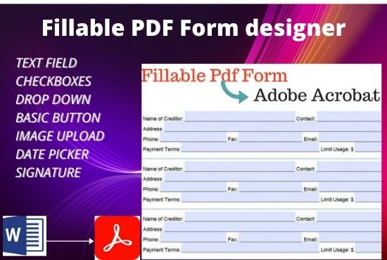 Create and edit pdf fillable form by Hayach265 | Fiverr
