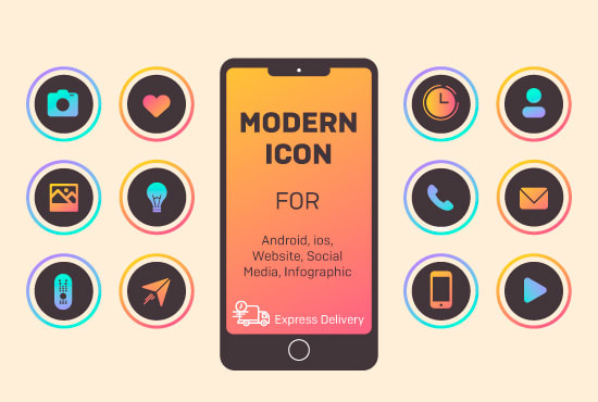 Design modern app icon and button by Sabujtxe | Fiverr