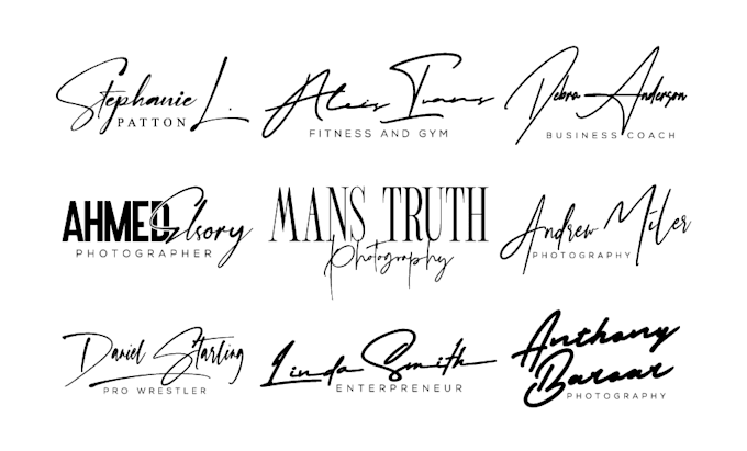 Create a scripted, cursive, handwritten, signature logo by ...