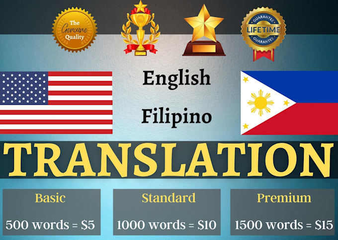 Translate english to filipino or filipino to english by Pentaru30 | Fiverr