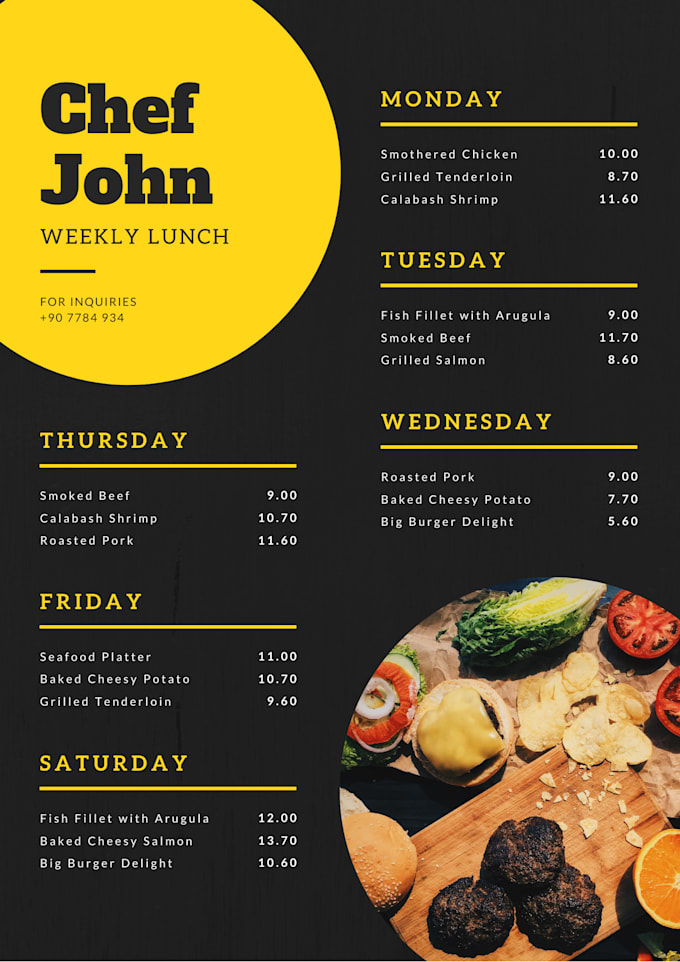 Professional menu design for your business by Mostafijur121 | Fiverr