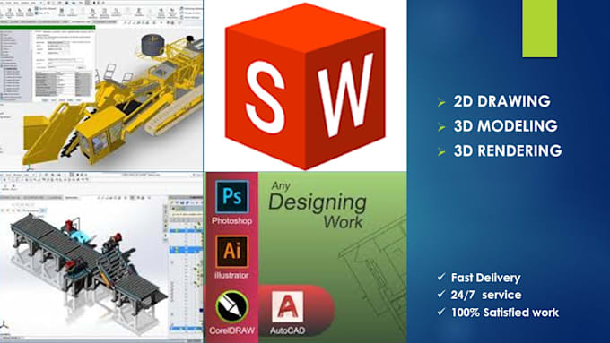 Do 2d, 3d modeling, mechanical design,3d drawings and rendering by Engr_ahsan1 | Fiverr