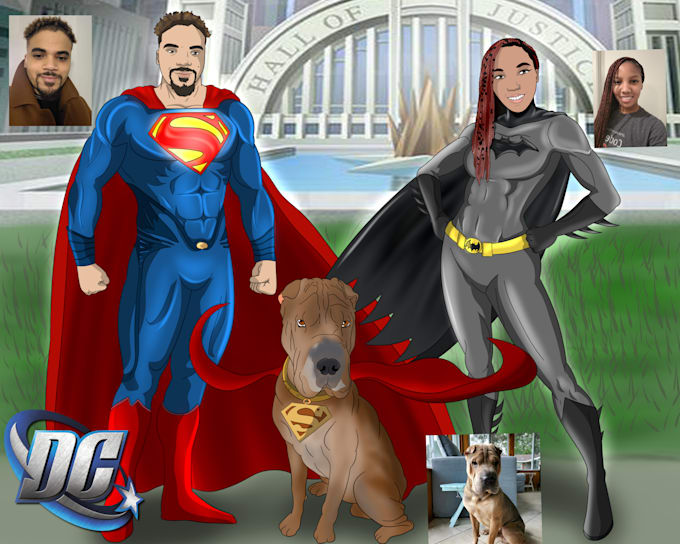 Draw superhero custom portrait by Paintyouv | Fiverr