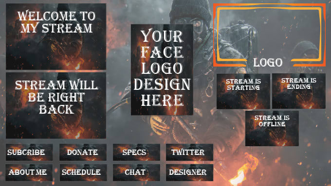 Design top notch twitch overlays and logo for your stream by ...