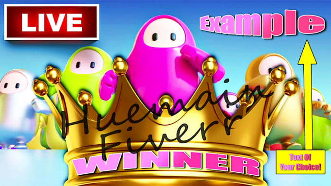 A fallguys royal youtube thumbnail by Huemain | Fiverr