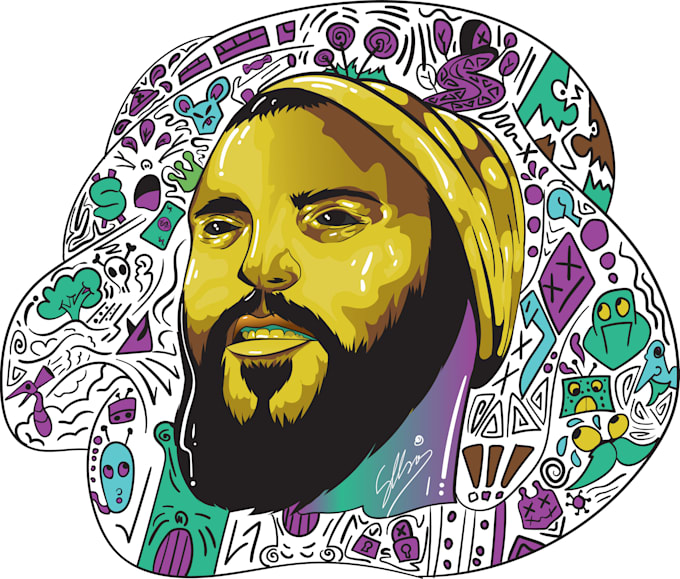 Illustrate a creative vector art portrait by Sllixo | Fiverr