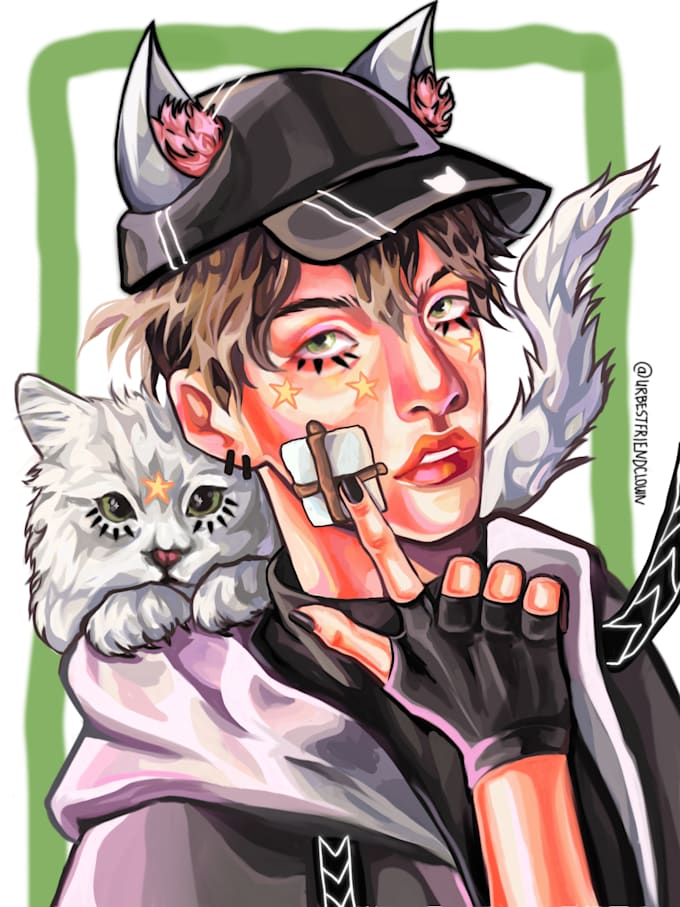 Draw your fav character, oc, portrait by Urbffclown | Fiverr