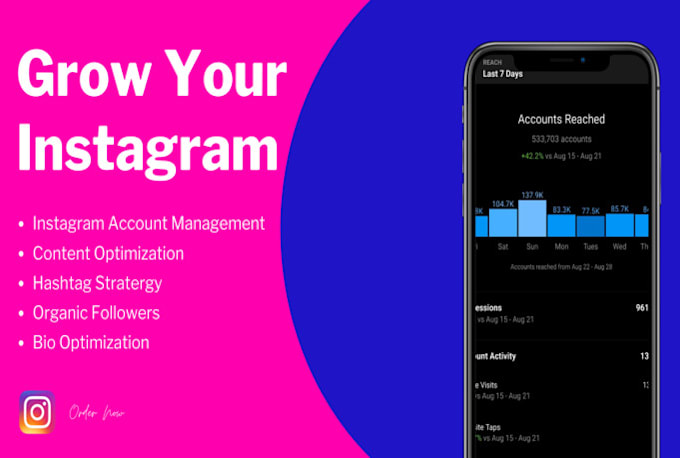 Manage, optimize and grow your instagram account by Vimukthi1 | Fiverr