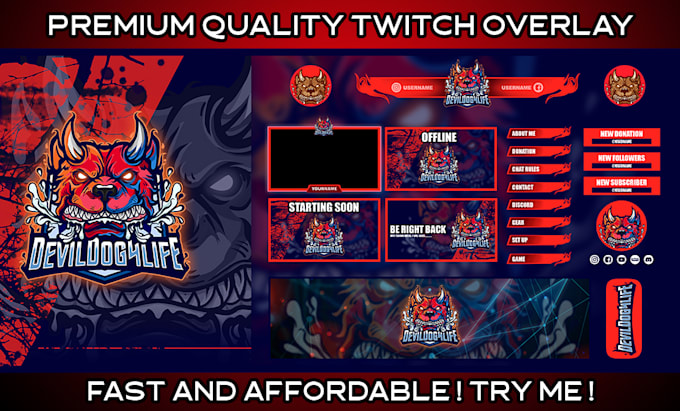 Design twitch facebook youtube overlay for your stream by Vector ...