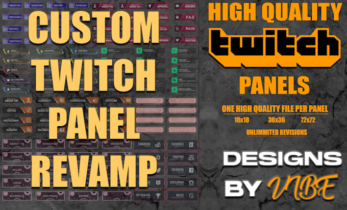 Design twitch panels for your live stream by Designsbyvibe | Fiverr