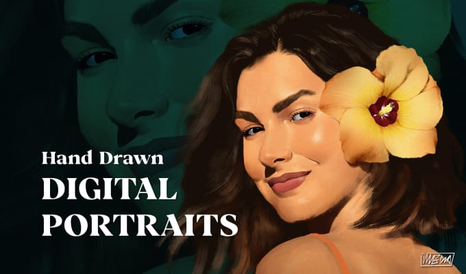 Create realistic digital portrait and line art by Dazzlingmedia | Fiverr