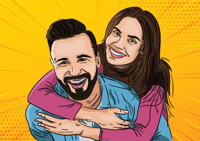 Create your picture couple into vintage cartoon by Tahqwinlandriar | Fiverr