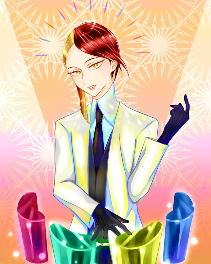 Draw you a full body character in my style in colors and simple ...