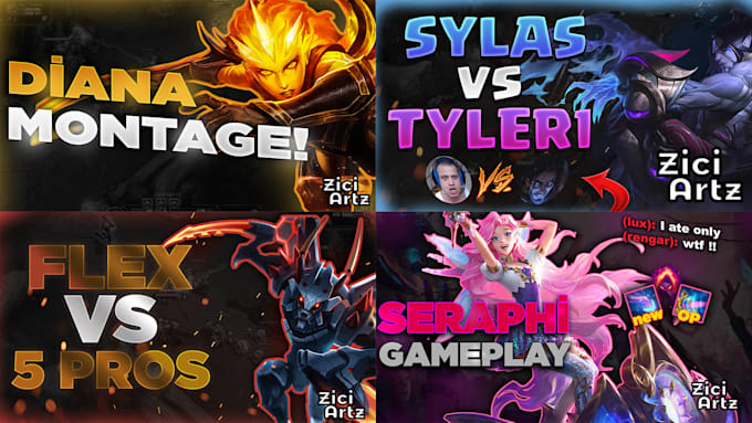 League of legends thumbnail by Ziciartz | Fiverr