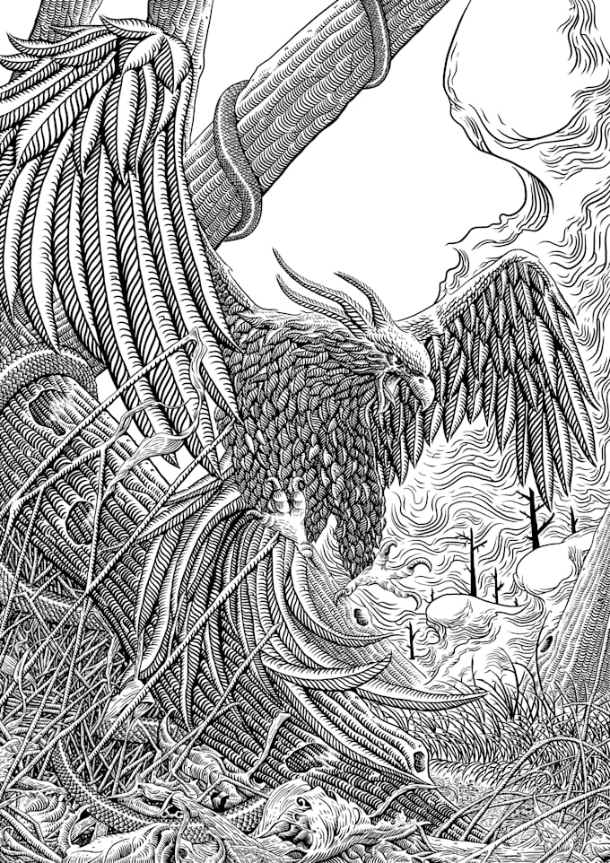 Draw beautiful art with bw line art style by Enobaph_artwork | Fiverr