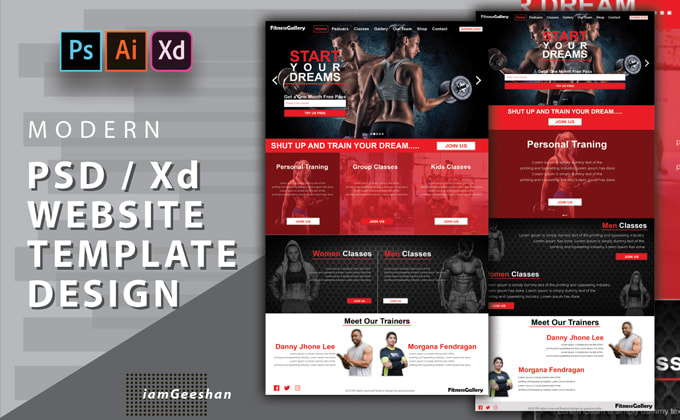 Do web design, psd mockup, ui ux, website design or template or landing ...