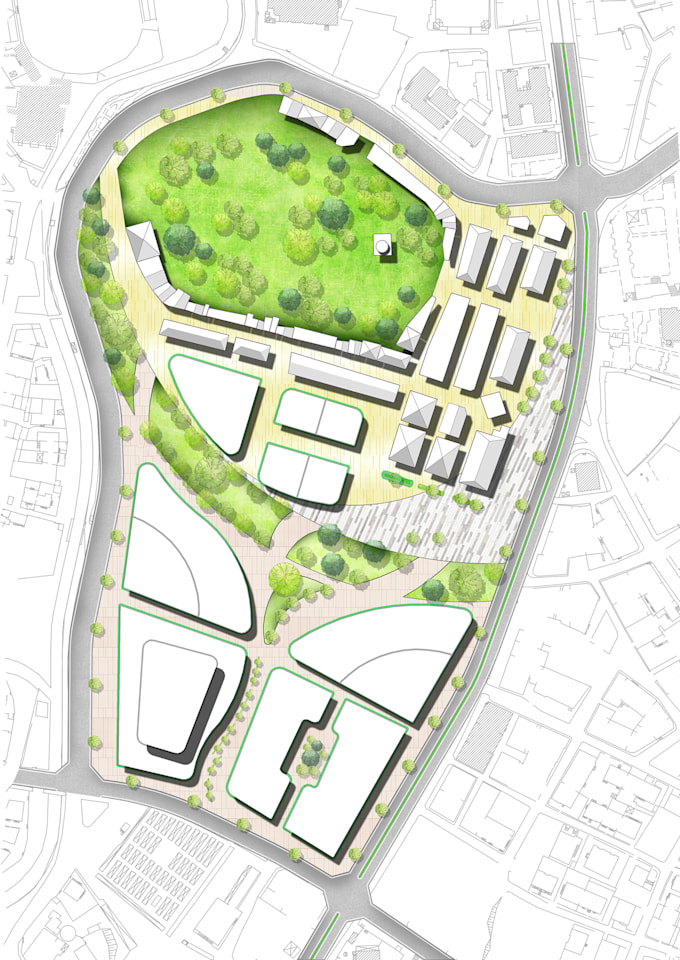 Render urban plan, master plan render, site plan render and landscape ...