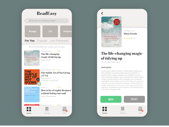 Beautiful minimal mobile screen designs by Chiitrann | Fiverr