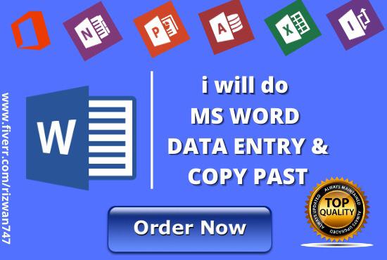 Do ms word data entry, copy paste by Rizwan747