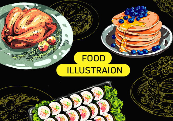 Create a digital illustration of food in vector and raster by Hope ...