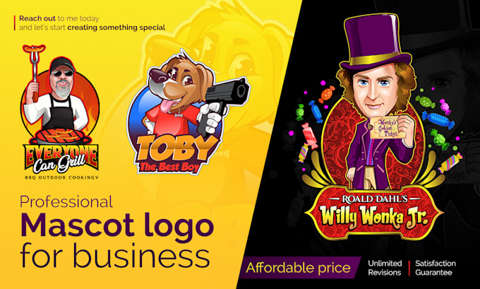 Create cartoon logo design for business by Sudevv | Fiverr