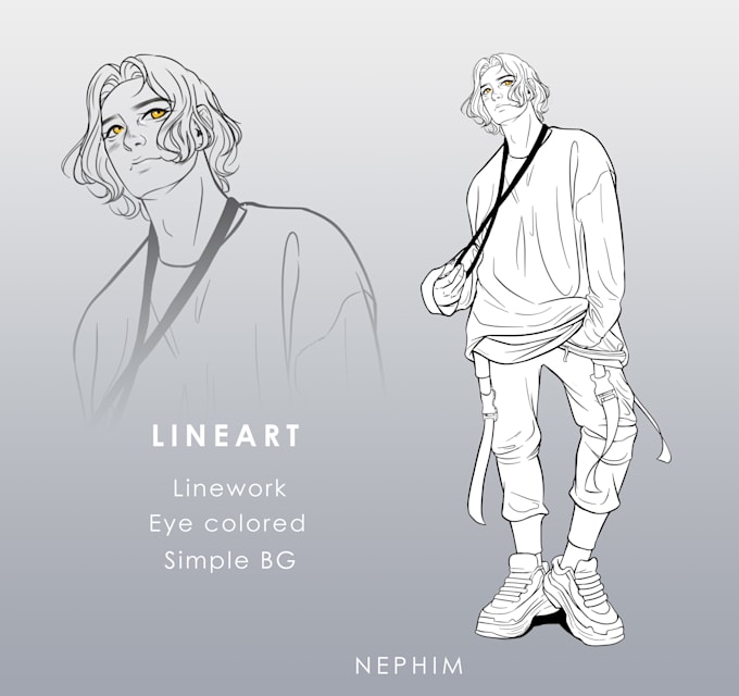 Draw your character in manhwa style i lineart i by Nephim21 | Fiverr