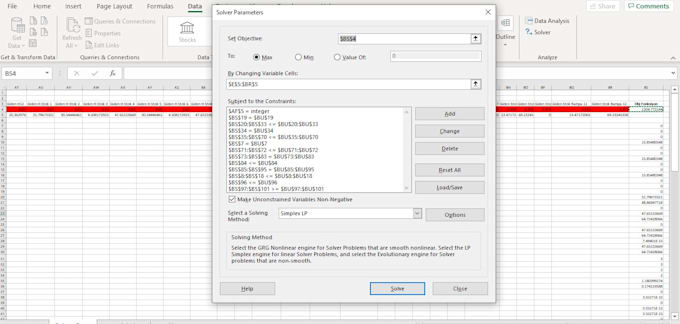 Model an optimization problem in excel solver by Ormaster | Fiverr