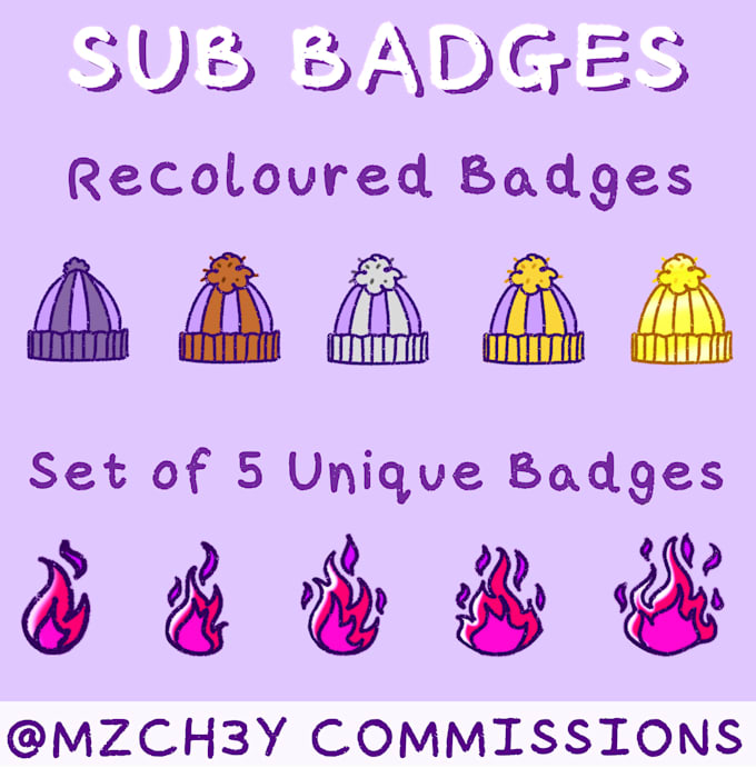 Create stylised custom sub badges for your twitch by Mzch3y | Fiverr
