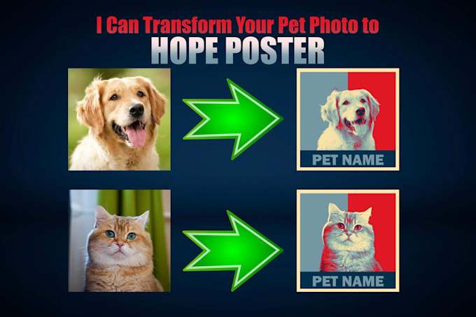 Convert your pet photo to hope poster effect by Prashanth_ks | Fiverr