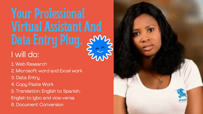 Be your virtual assistant and data entry plug by Jenniferchuksy | Fiverr