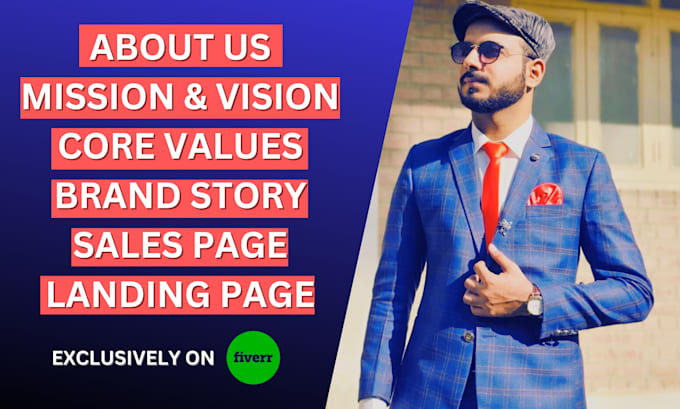 Write unique website content, about us, mission, vision, core values by ...