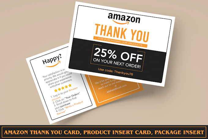 Do amazon thank you card, product insert, packaging insert by Rizwana ...