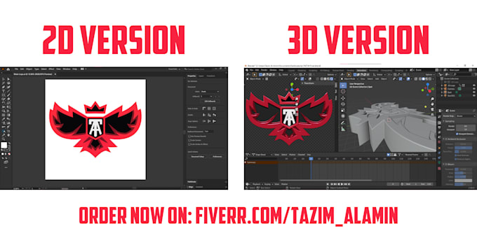 Convert your 2d logo to 3d by Tazim_alamin | Fiverr