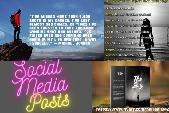 Create 20 high quality social media posts by Hajraali342 | Fiverr