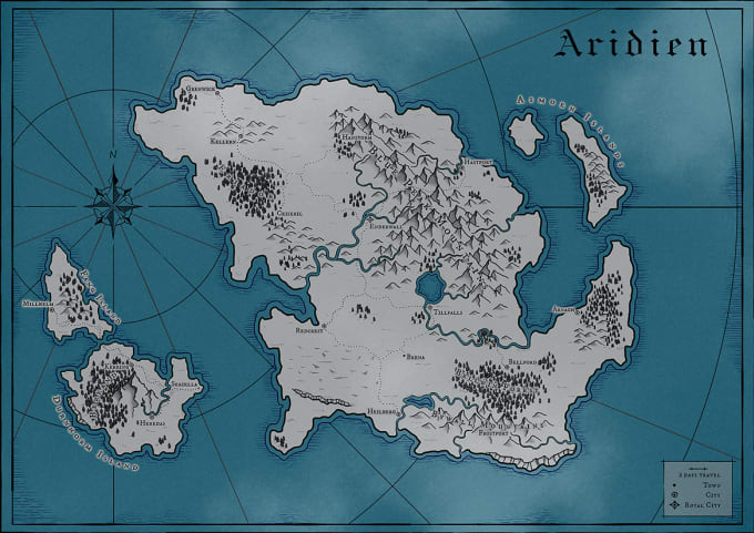 Draw fantasy map of your world or region for rpg games by Andarrh | Fiverr
