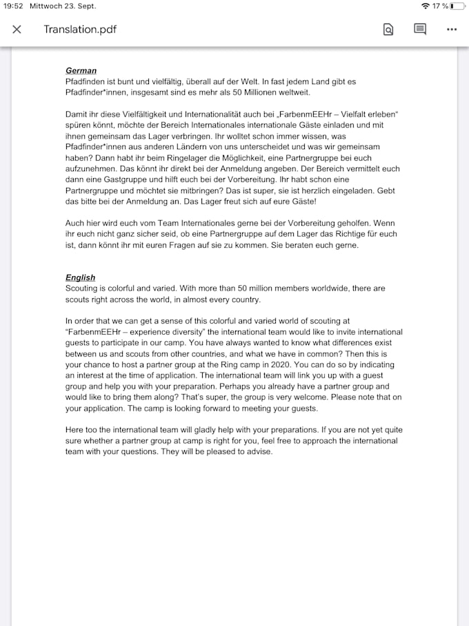 Translation, proof reading and editing of your text by Lahdedahdahday ...