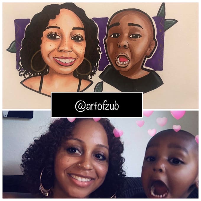 Draw or paint you, your family, and friends by Art_of_zub | Fiverr