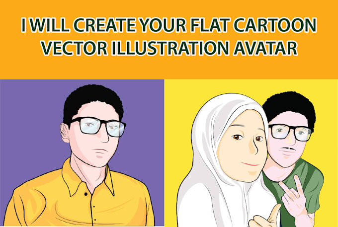 Create your flat cartoon vector illustration avatar by Barahanaojo | Fiverr
